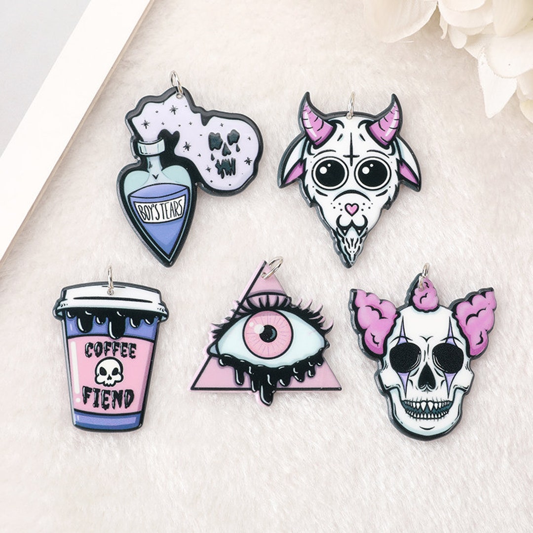 Pastel Goth Charms | Spooky Creative Charms | Baphomet Charm | Clown ...