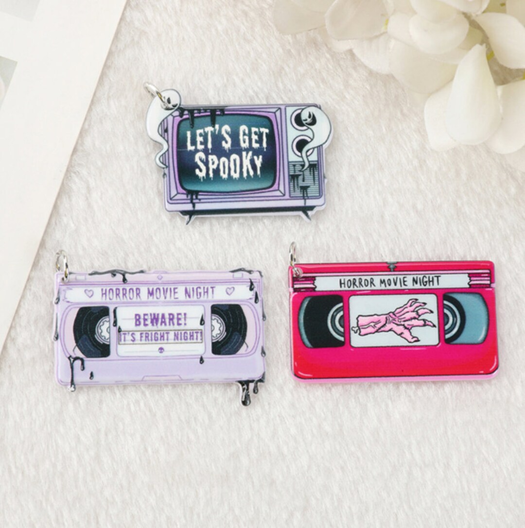 Horror Movie Acrylic Charm| Pastel Goth | Spooky TV | Ref: P1 - Etsy