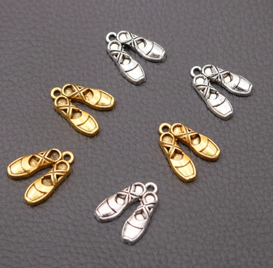 Antique Gold Ballet Shoe Charm, Zinc Alloy Pendant (20x16mm) - Etsy