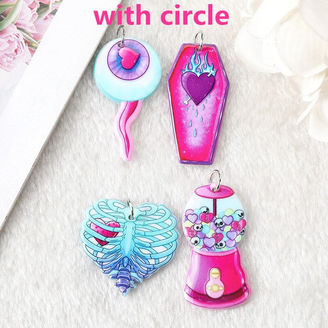 Pastel Goth Acrylic Charms | Stay Spooky Creative Charms | Creepy ...