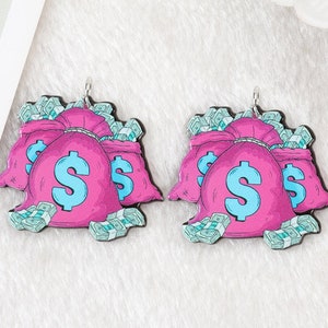 Pastel Goth Dollar Bill Acrylic Charms | Love Paper Money Charms | Rich ...
