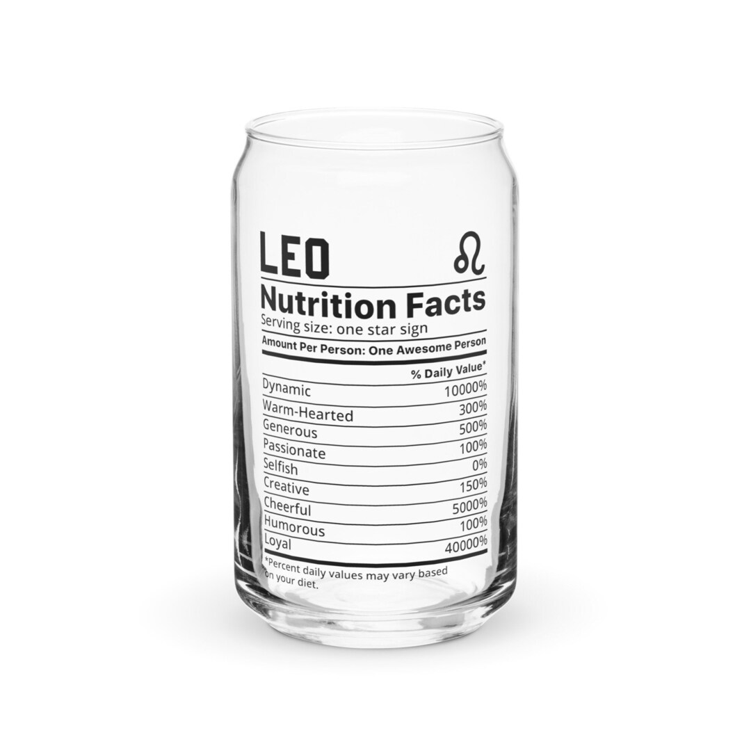 Leo Can-shaped Glass, Leo Sign, Leo Nutritions, Leo Funny Glass, Leo ...