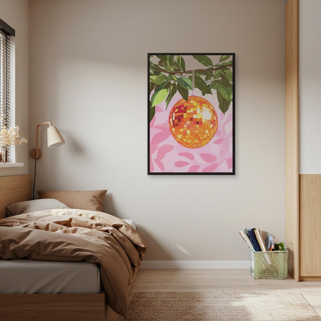 Disco Lemon Wall Art – Playful Modern Fruit Poster, Funky Pink Kitchen ...