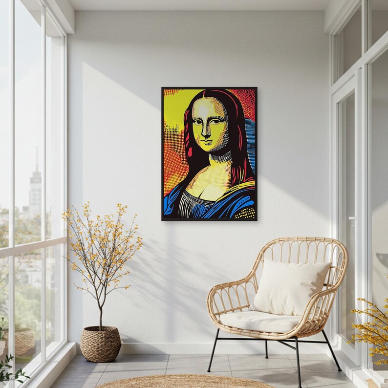 Pop Art Mona Lisa Poster – Retro Bold Wall Art - Etsy