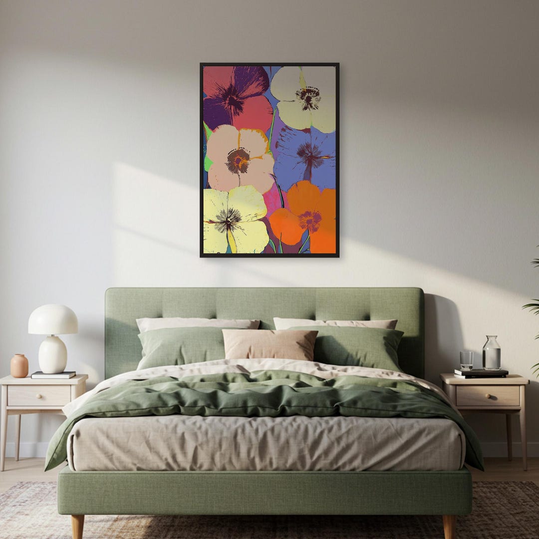 Pop Art Floral Wall Poster,color Explosion Flower Print for Artistic ...