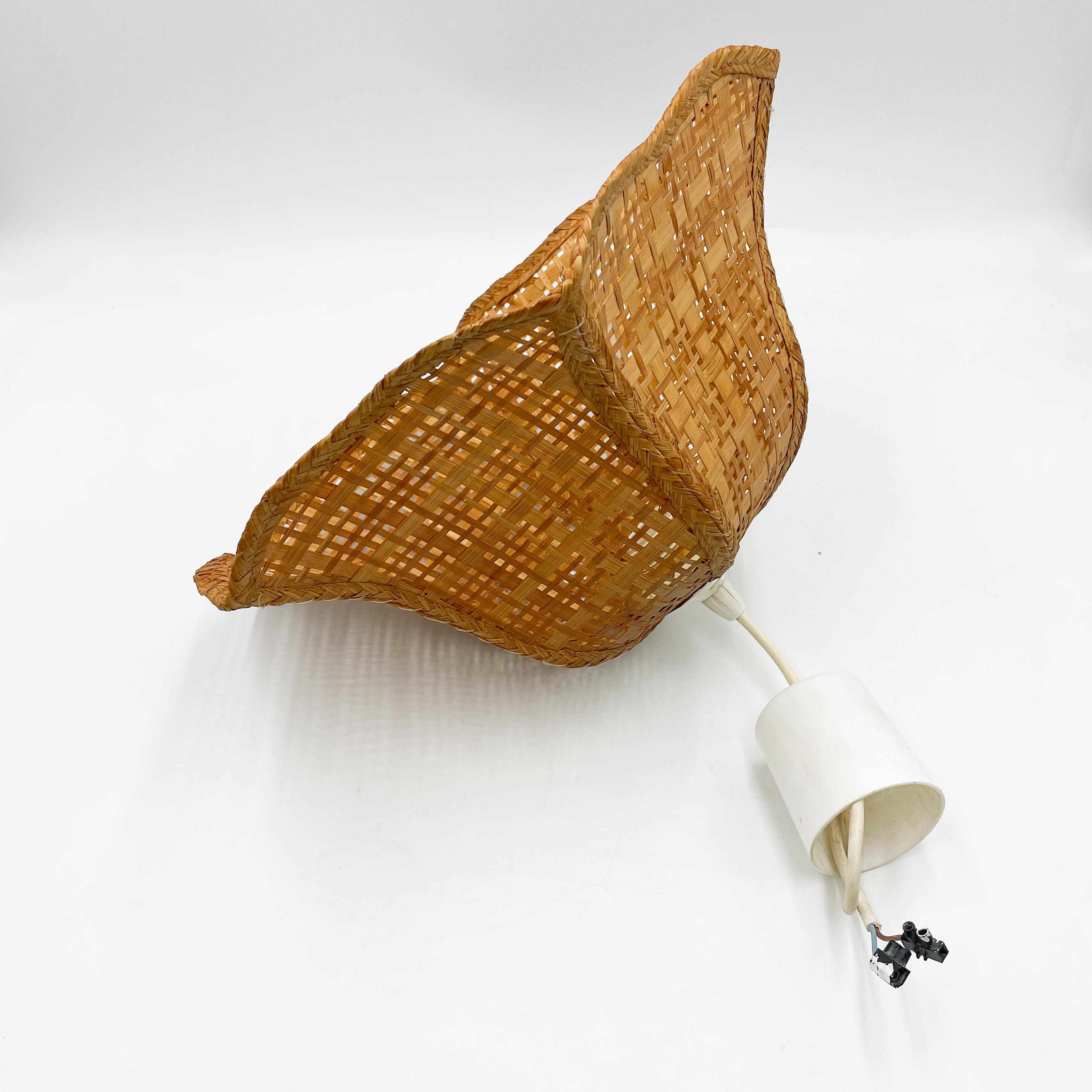 80s Vintage Wicker Bell Pendant Light Vtg 1980 - Etsy