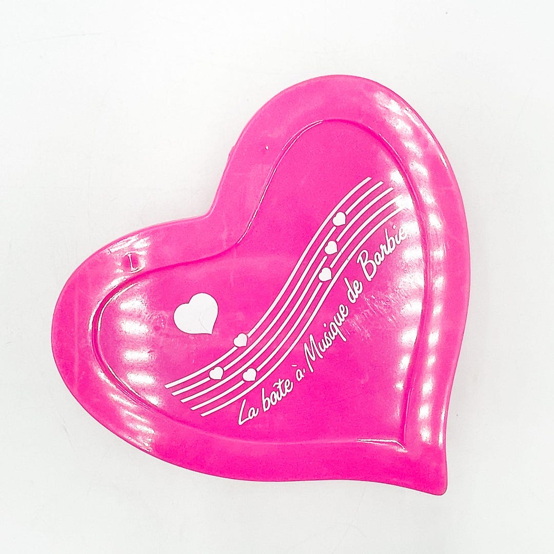 90s Vintage Barbie Pink Heart Music Box - Etsy