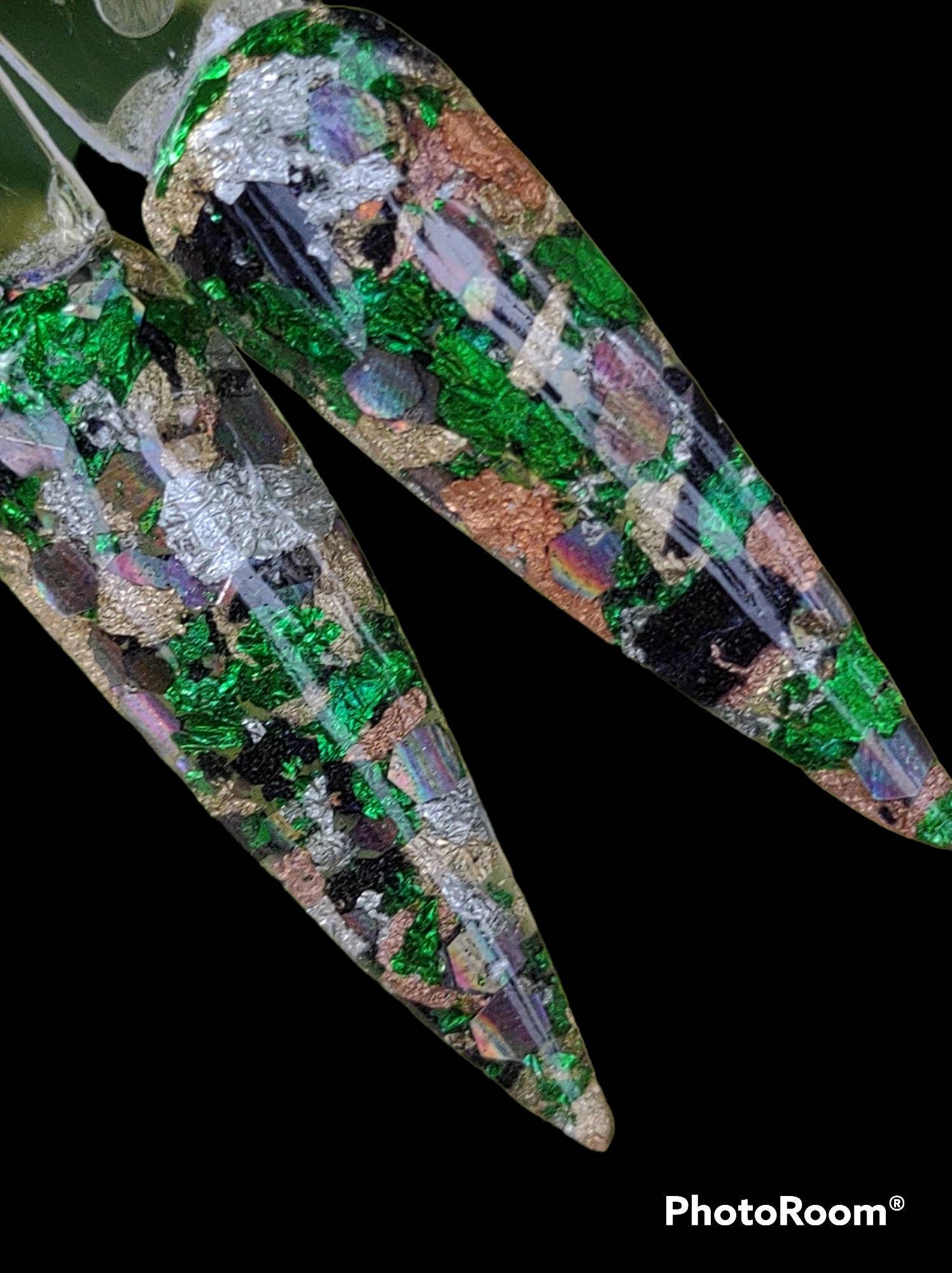 Emerald Mosaic Metallic Foil Flakes With Holographic Glitter - Etsy