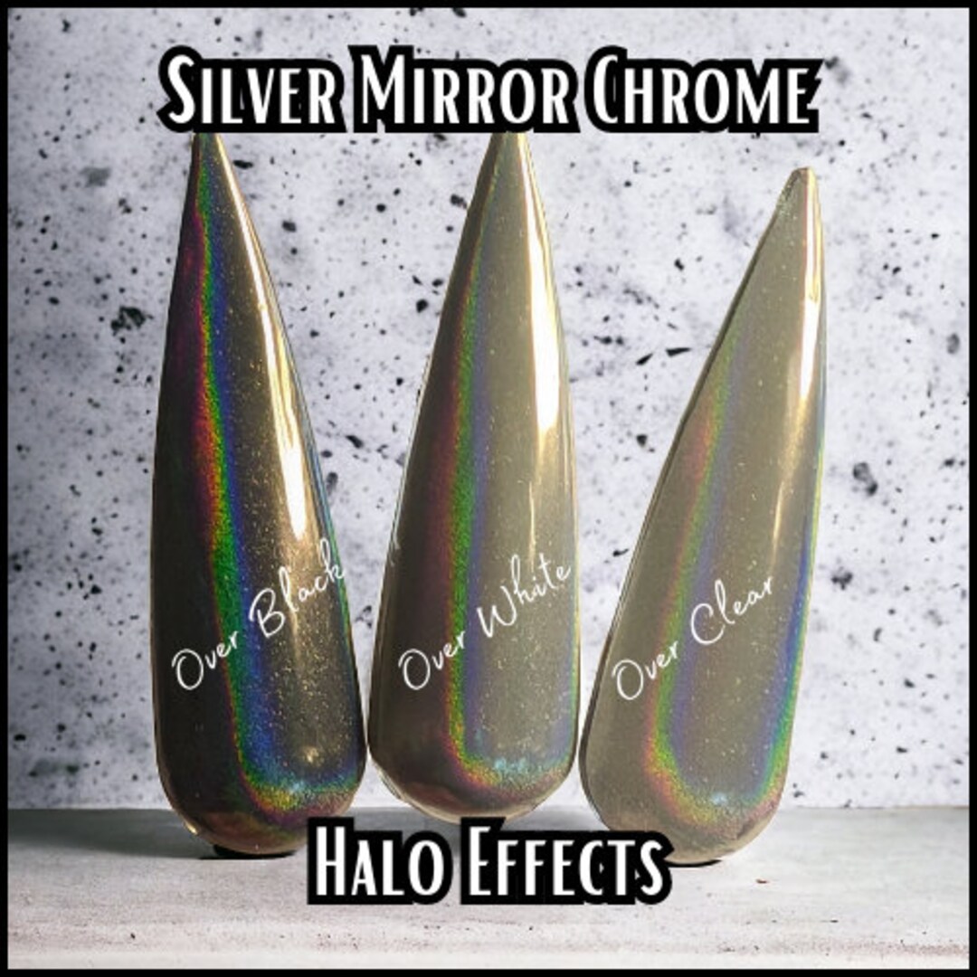 Silver Mirror CHROME | Mirror Effect Chromes Powder | Grey to Silver ...