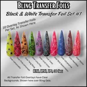 Black & White Transfer Foil Overlay Set #1 | Accent Nails or Entire ...