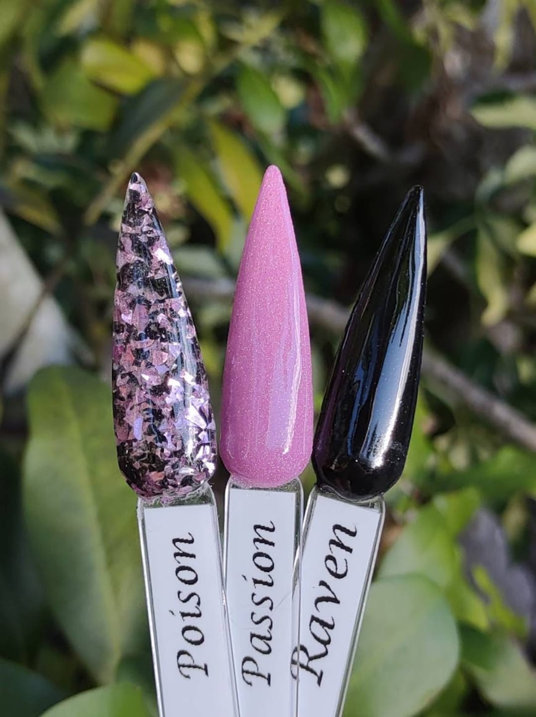 Poison and Passion Duo Dip / Pink and Black Shards / Lilac Solid Powder ...
