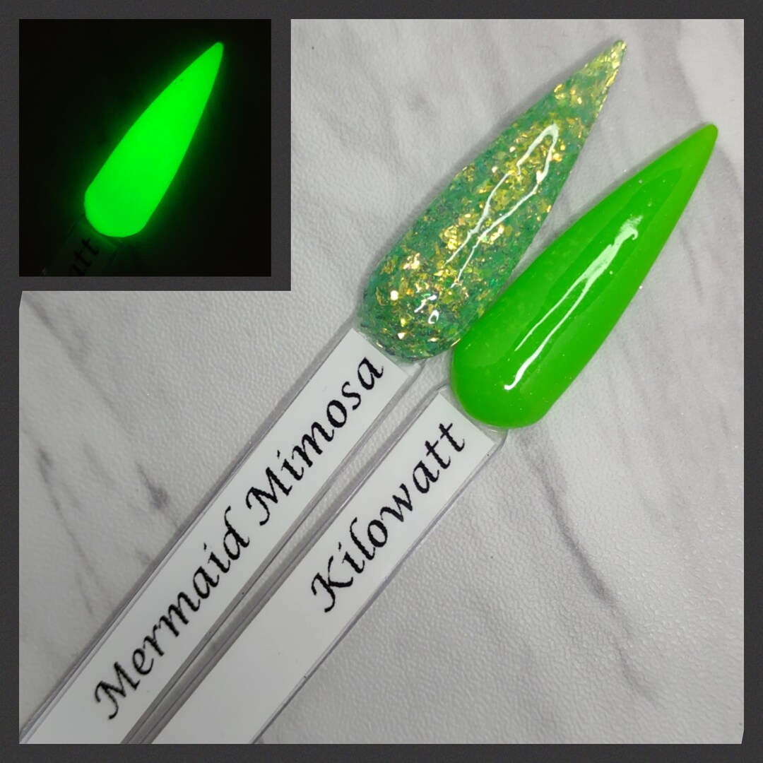 Kilowatt Mermaid Mimosa Duo / Neon Green Glow Solid Powder / Neon Green ...