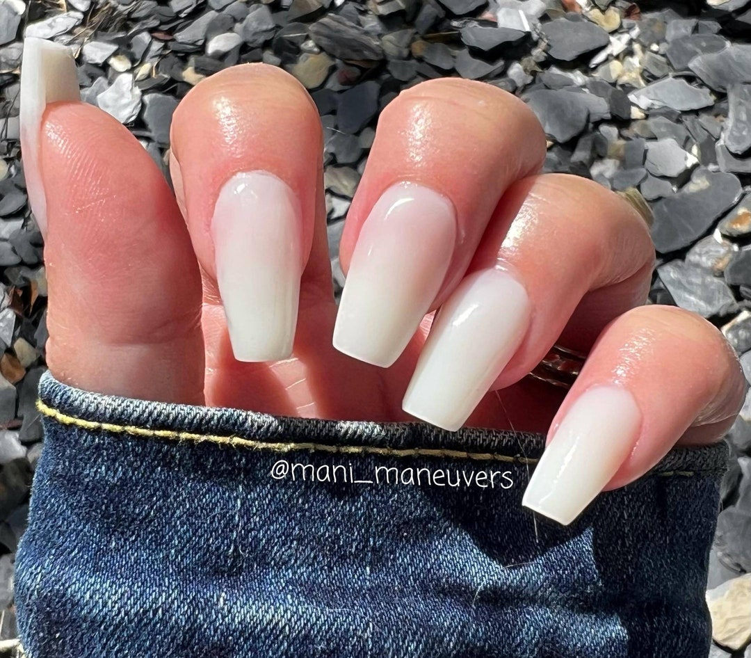 Milky White Non-sticky Builder Gel Mani | Easy Application, Clean ...