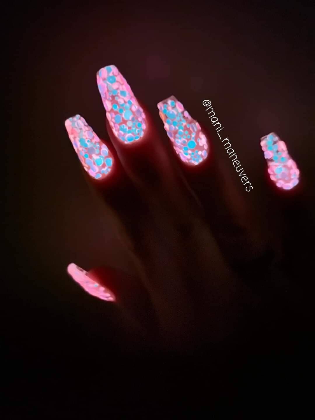 Lava Lamp Neon Glow Chunky Glitter Dip / Acrylic Nail Dip - Etsy