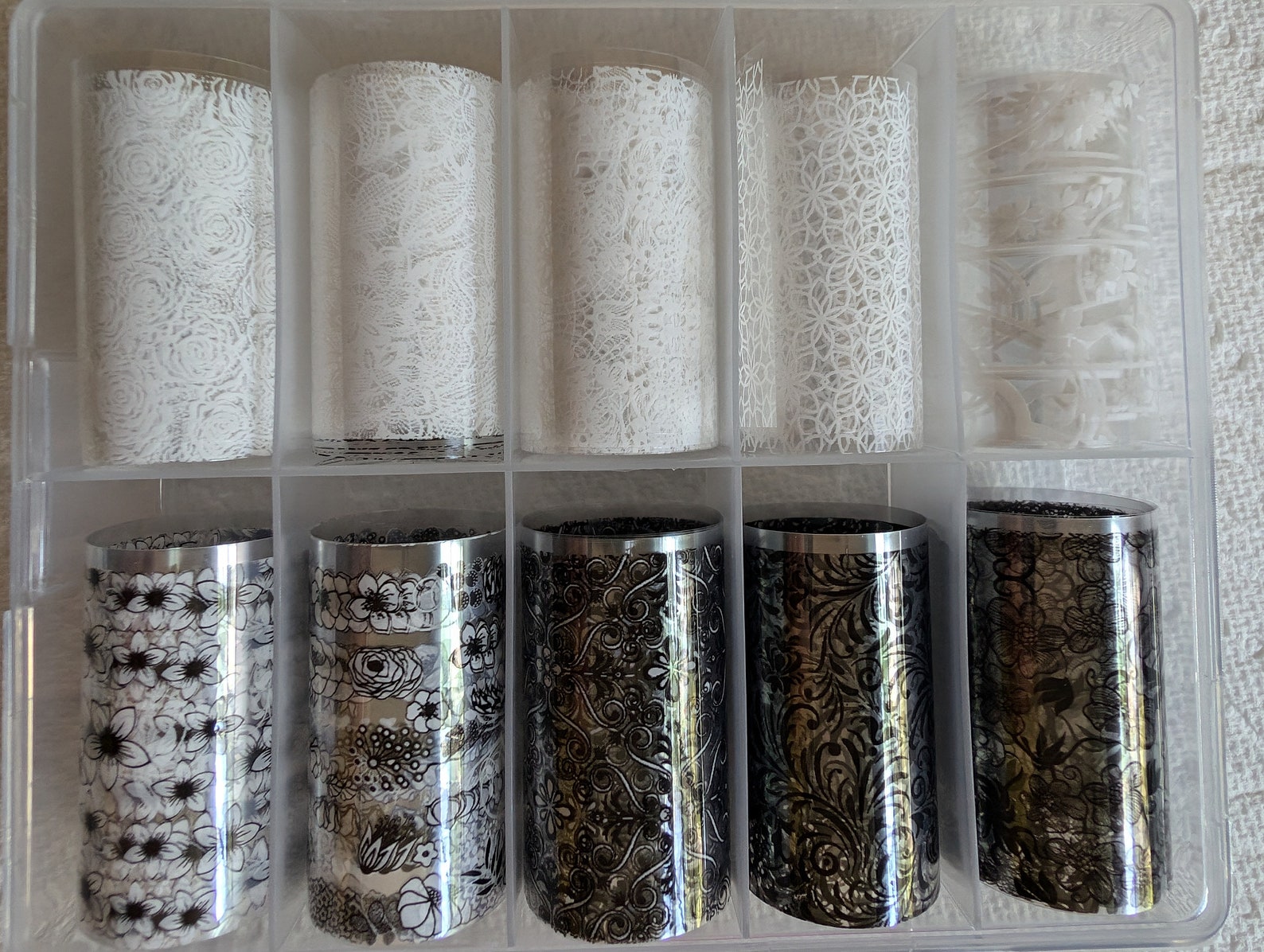 Black & White Transfer Foil Overlay Set #1 | Accent Nails or Entire ...