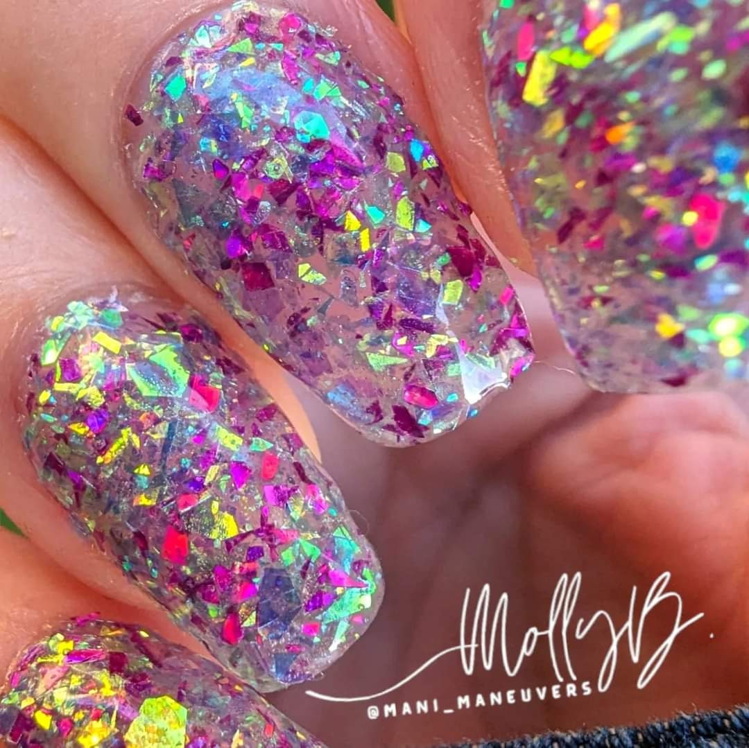 Pretty N Purple Flakie Mani / A Rainbow of Colors Mixed Among Purple ...