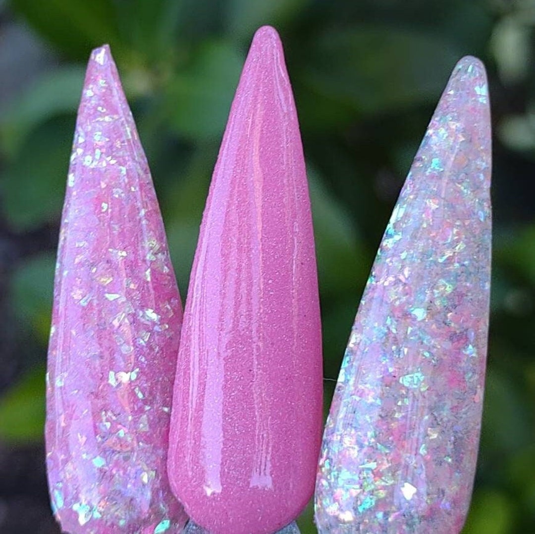 Tickle Me Pink Collection Dips / With Pink Lace and Pink Pearl / Flakes ...