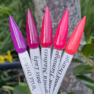 NEON Berry Collection / 5 Gorgeous Neon Dip Powders / - Etsy