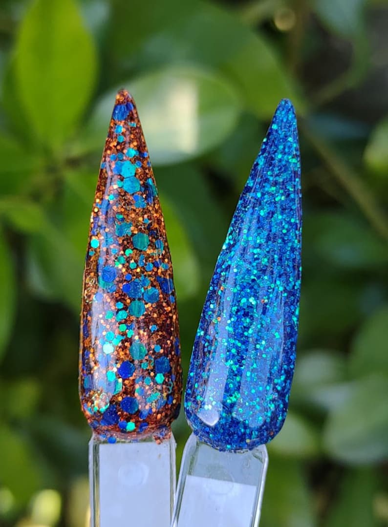 Copper Patina Duo Set Holographic Blue Green Patina in a - Etsy