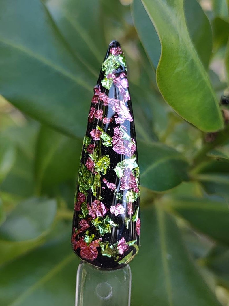 Black Lotus Foil Dip / Pink & Green Foils in a Raven Black Solid Base ...