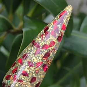 Love Hurts Duo / Deep Blood Red Drip Glitters in Gold Flakes ...