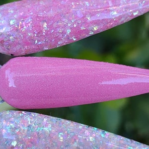 Tickle Me Pink Collection Dips / With Pink Lace and Pink Pearl / Flakes ...