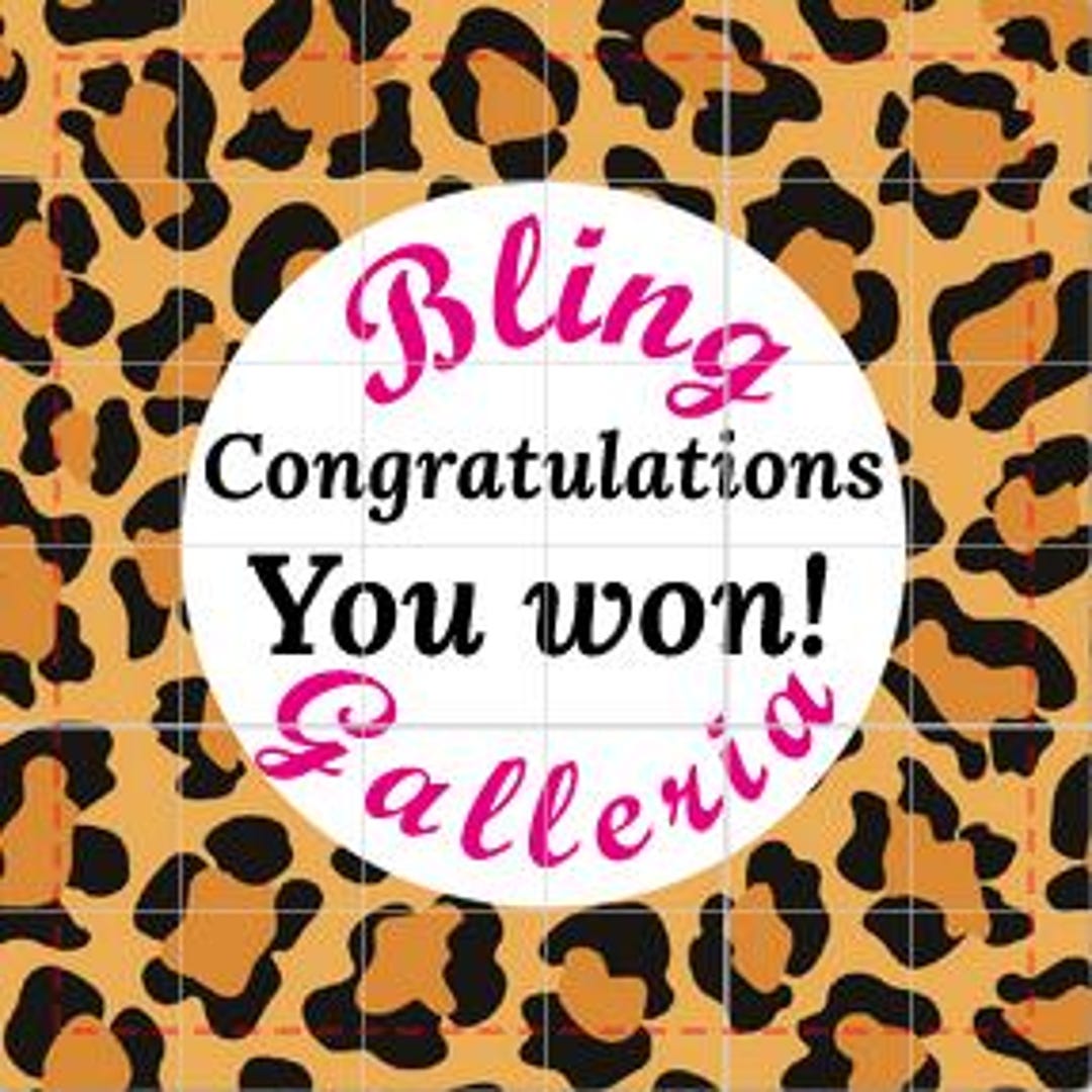 Congratulations You Won Sticker for Bling Galleria Customers - Etsy