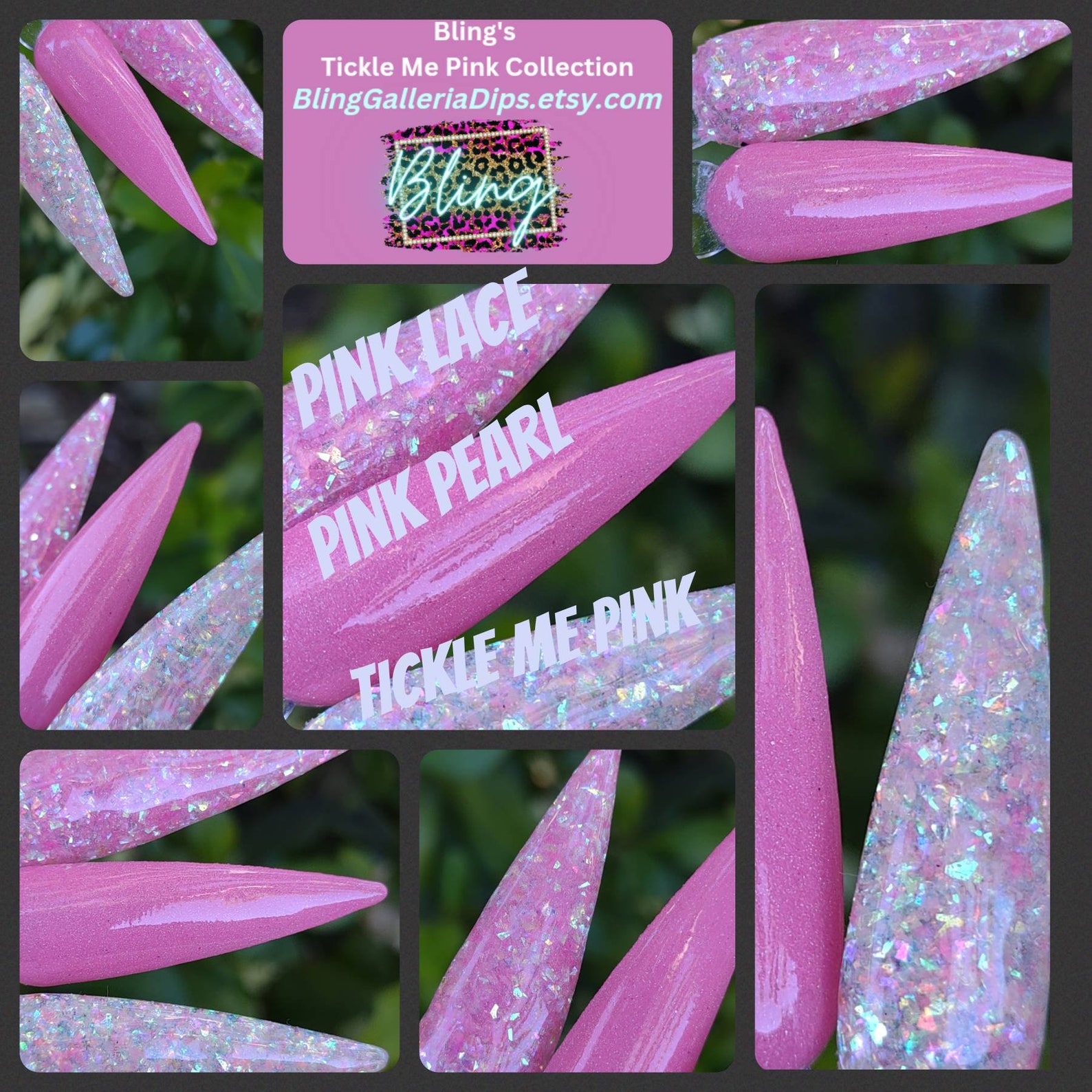Tickle Me Pink Collection Dips / Flakes / Foils / Valentine / Acrylic ...