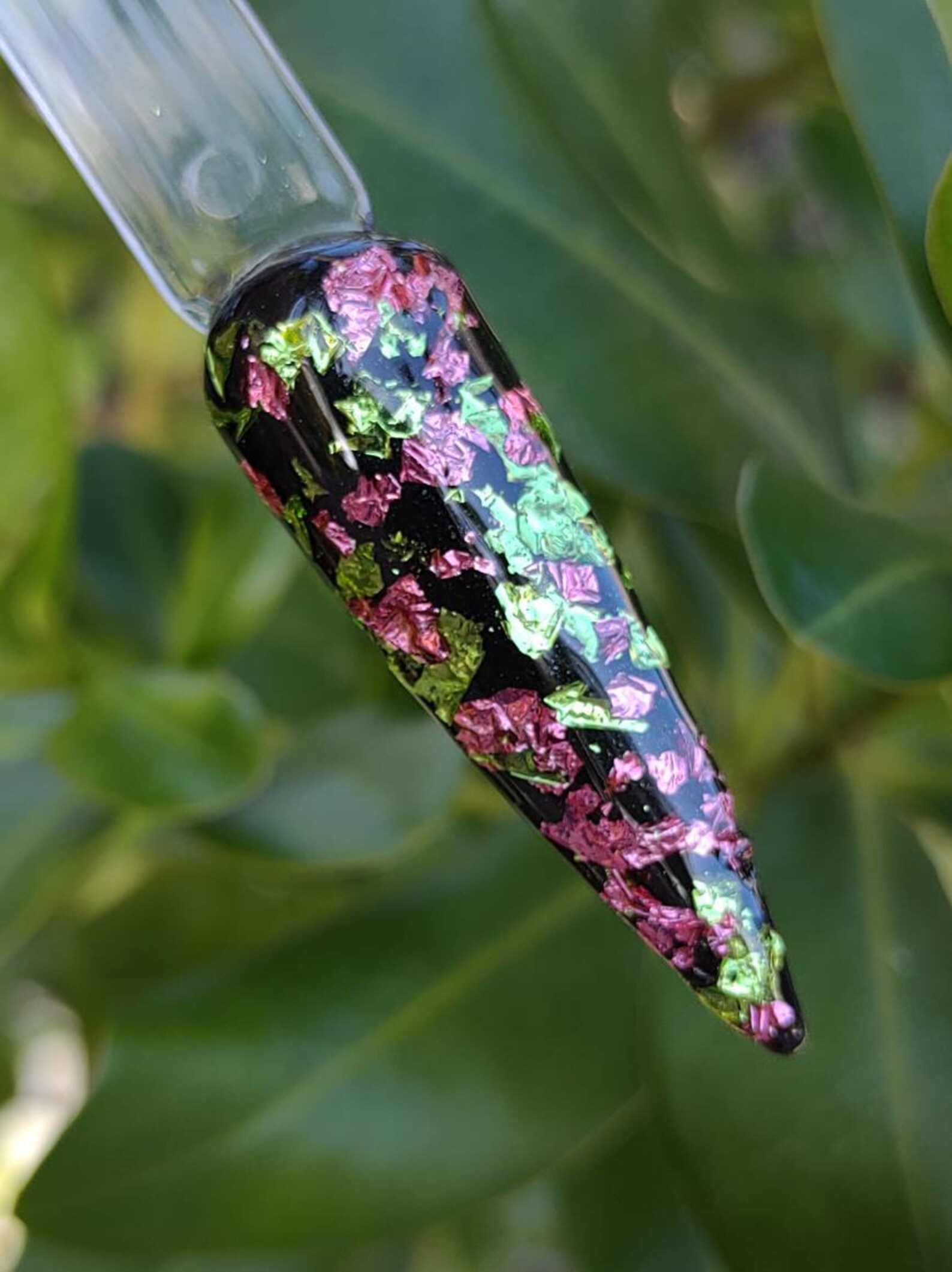 Black Lotus Foil Dip / Pink & Green Foils in a Raven Black Solid Base ...