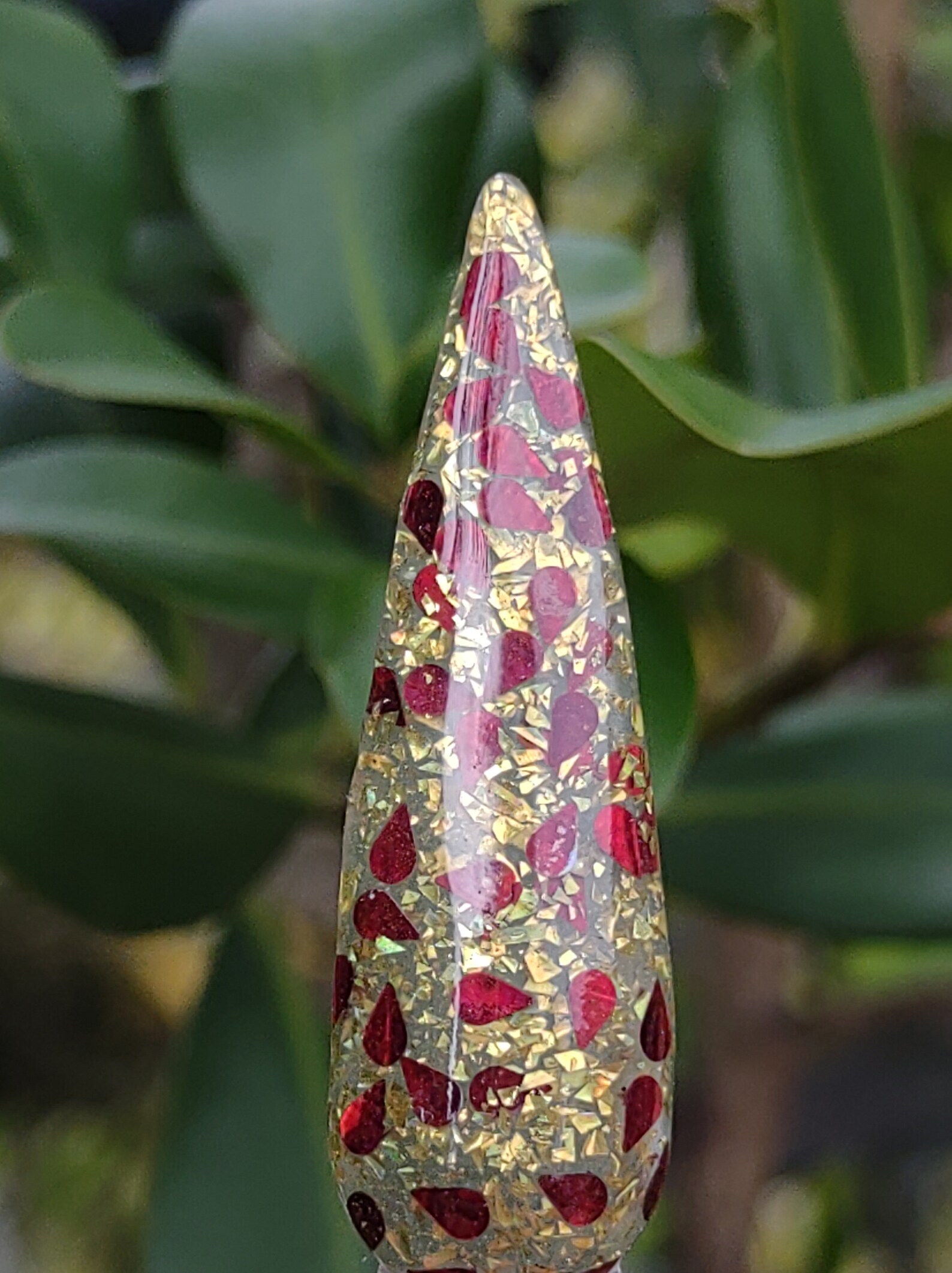 Love Hurts Duo / Deep Blood Red Drip Glitters in Gold Flakes ...