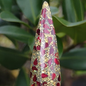 Love Hurts Duo / Deep Blood Red Drip Glitters in Gold Flakes ...