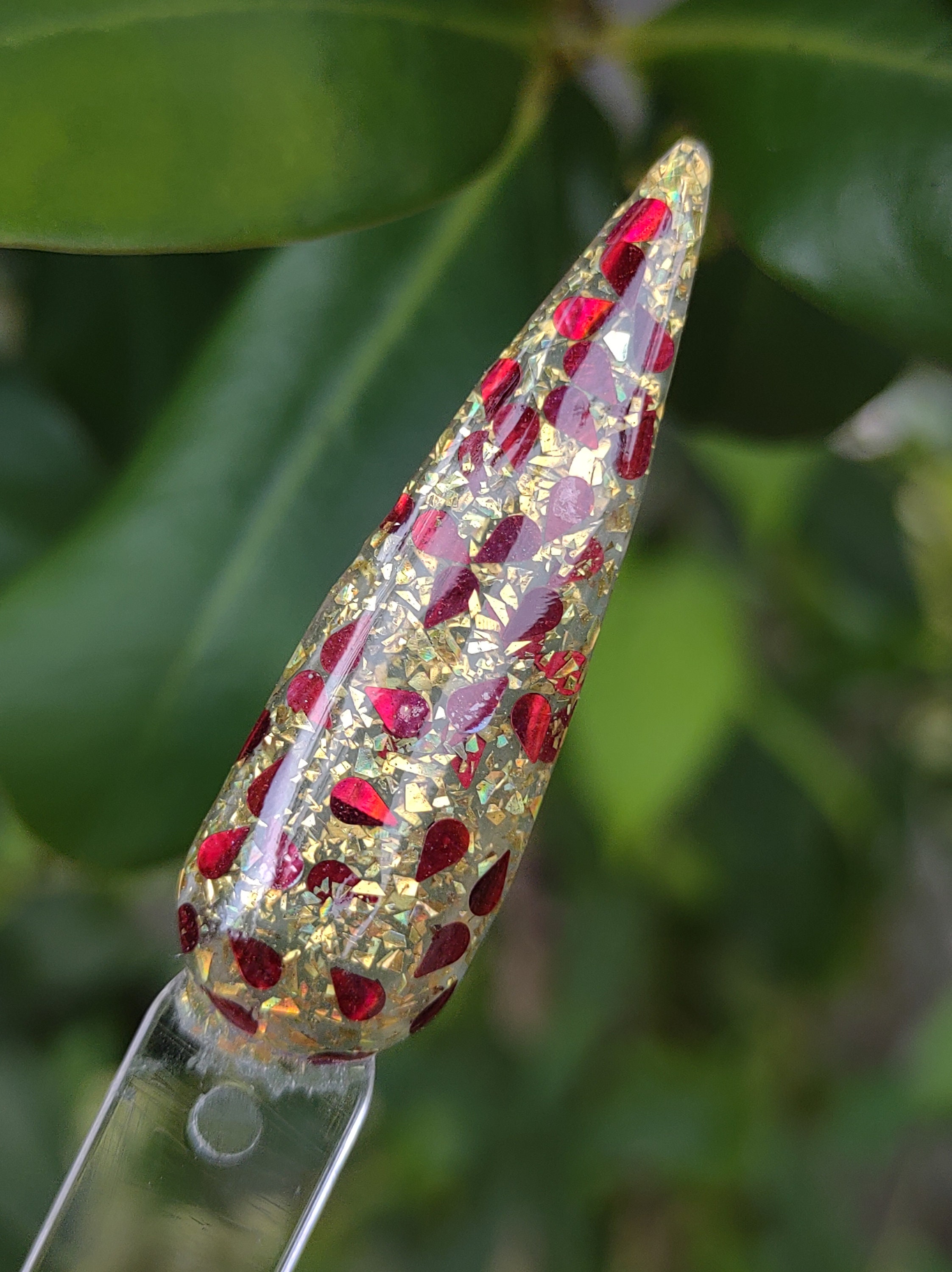 Love Hurts Duo / Deep Blood Red Drip Glitters in Gold Flakes ...