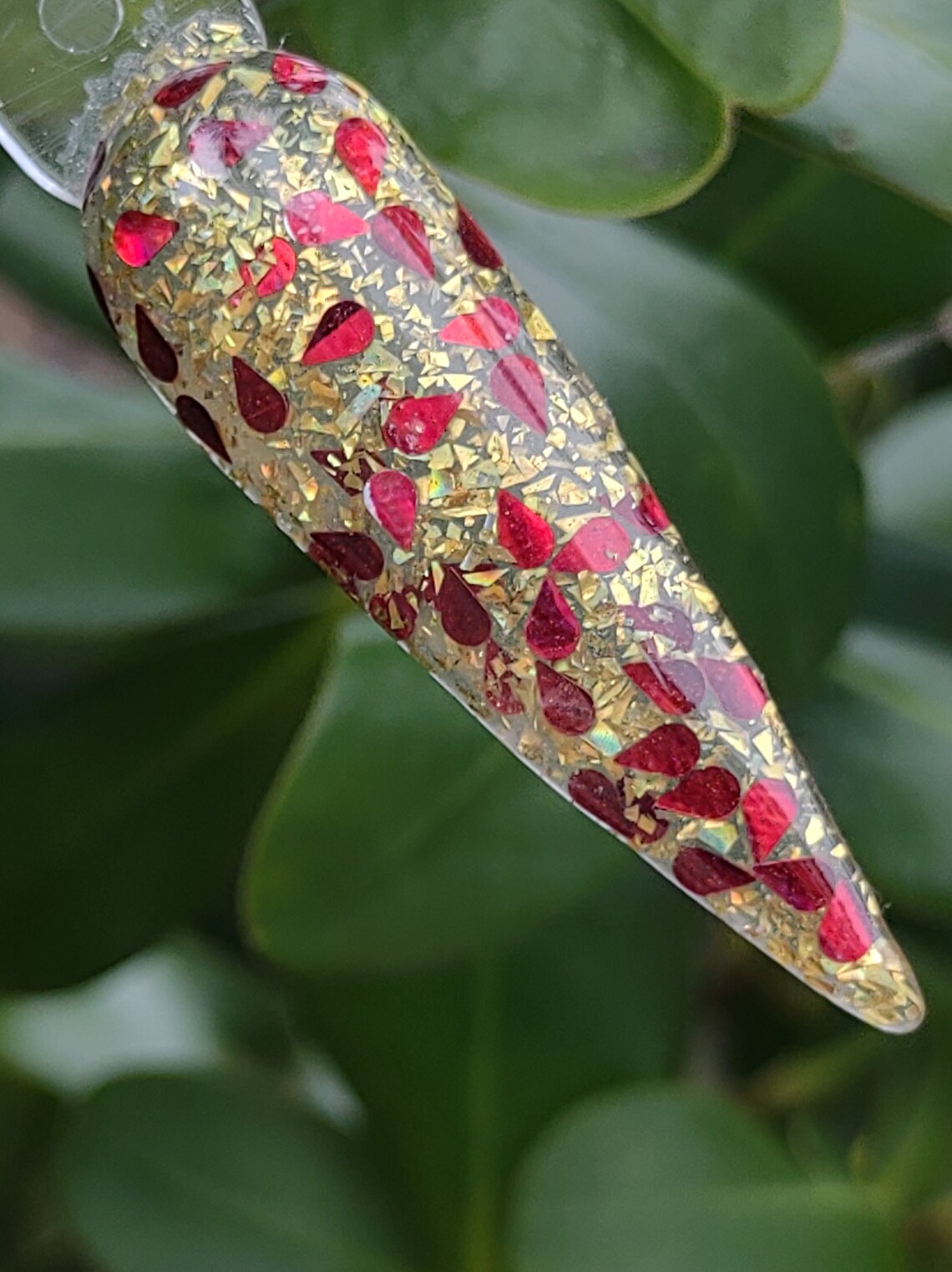 Love Hurts Duo / Deep Blood Red Drip Glitters in Gold Flakes ...
