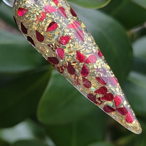 Love Hurts Duo / Deep Blood Red Drip Glitters in Gold Flakes ...