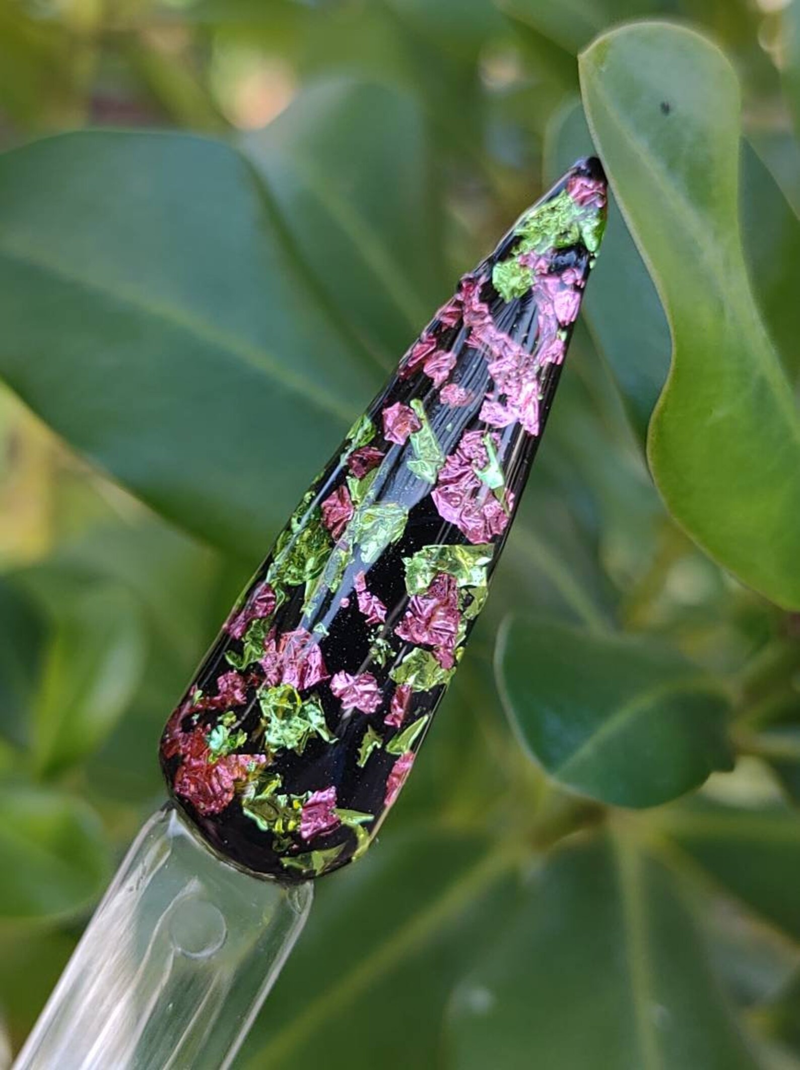 Black Lotus Foil Dip / Pink & Green Foils in a Raven Black Solid Base ...