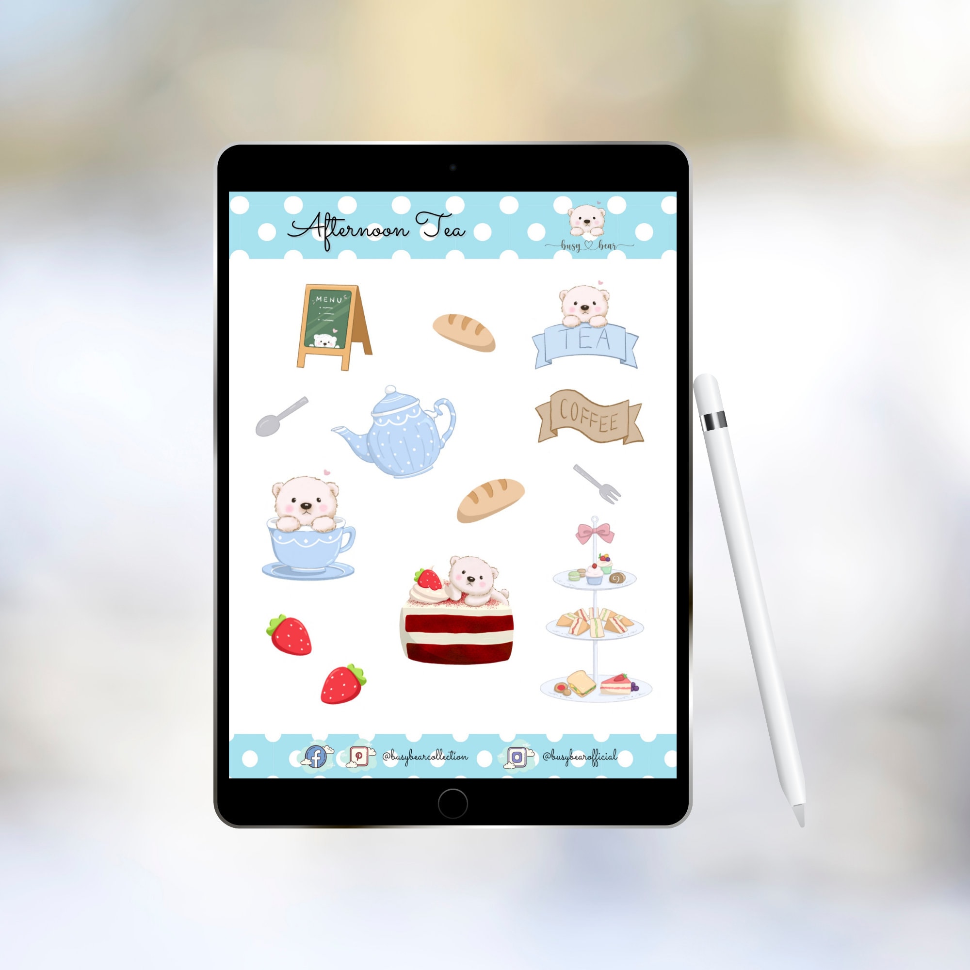 Afternoon Tea Sticker Bundle for Goodnotes, Digital Stickers for ...