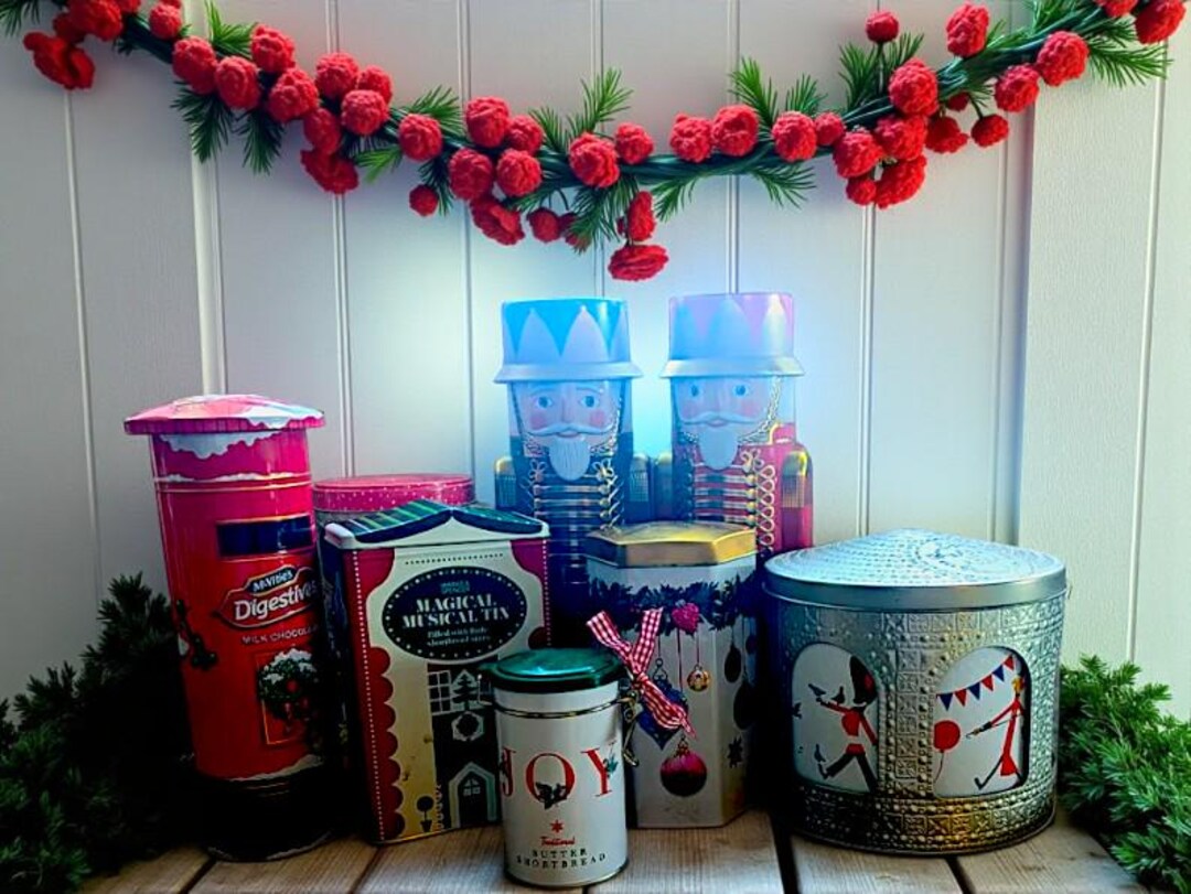 Vintage Christmas Tins: Retro Musical Collectable Storage - Etsy