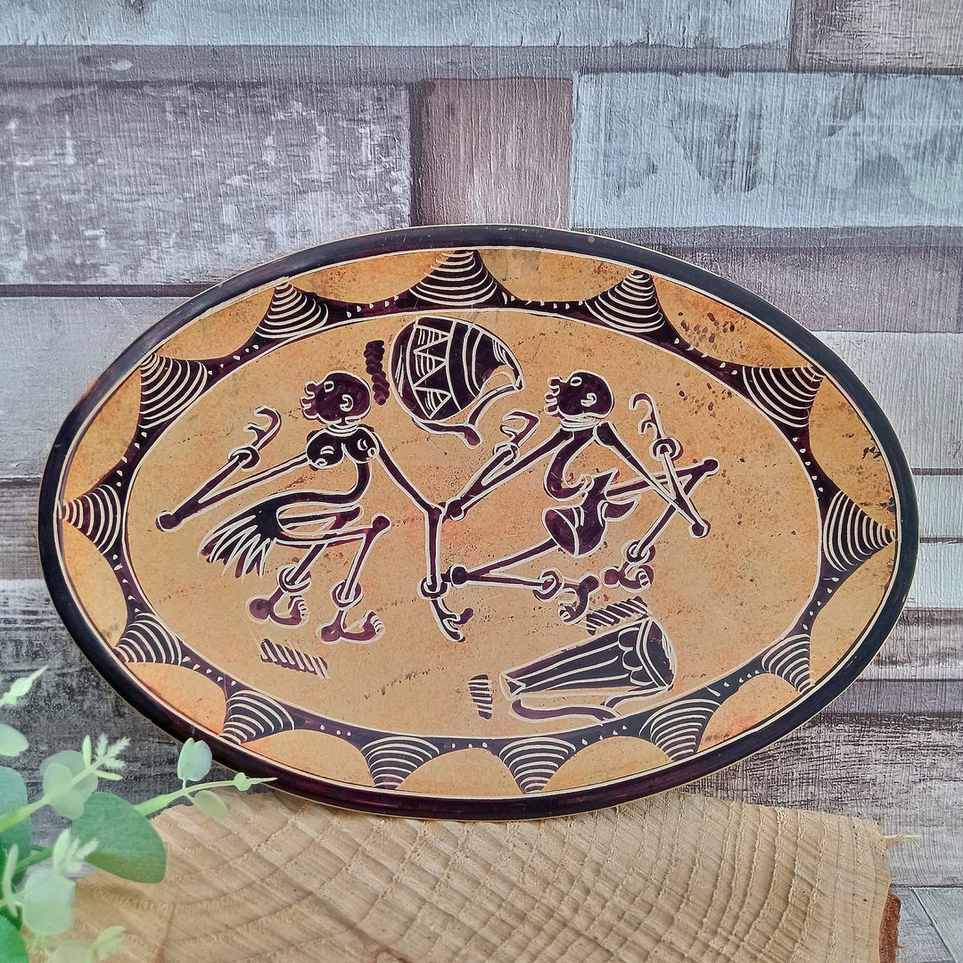 African Decorative Plate, African Art, Oval Plate, African Home ...