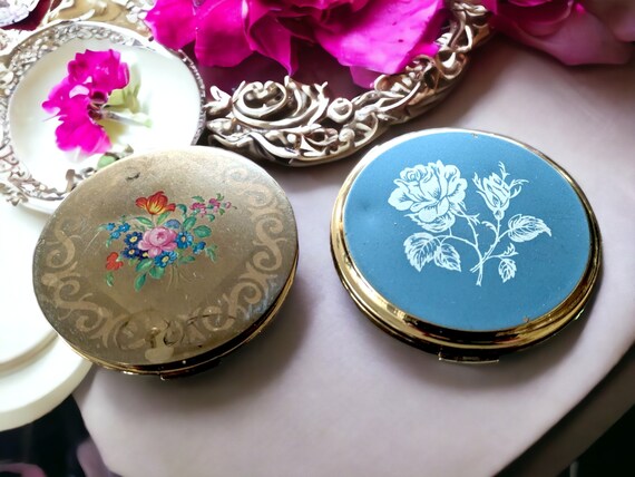 Stratton Powder Compact, Mirror, 1950s, Blue Compact… - Gem