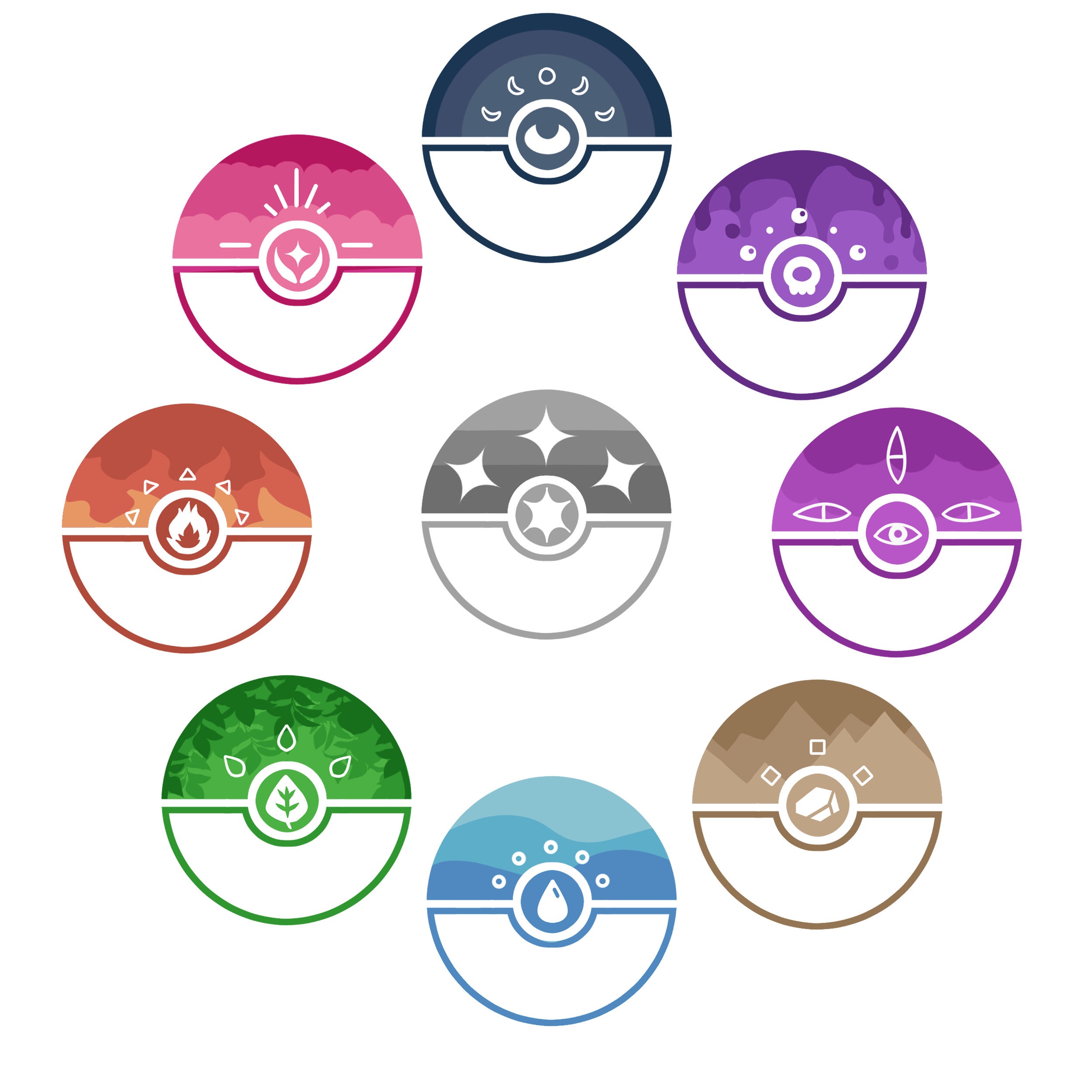 Pokemon Pokemon Type Pokeball Designs - Etsy
