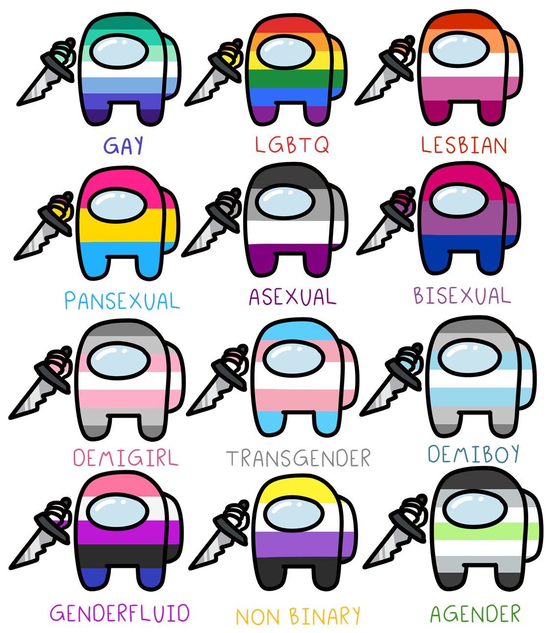 Among Us Pride Stickers - Etsy