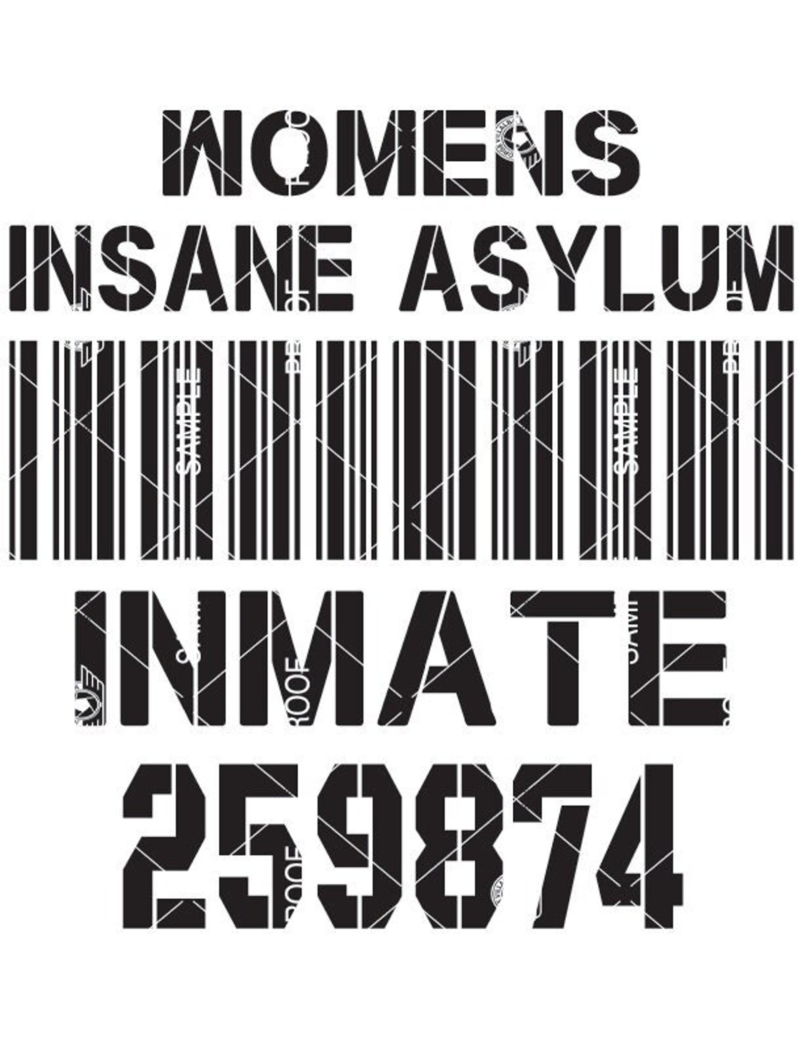 Womens Insane Asylum Inmate SVG: Barcode Vector (digital Download) - Etsy