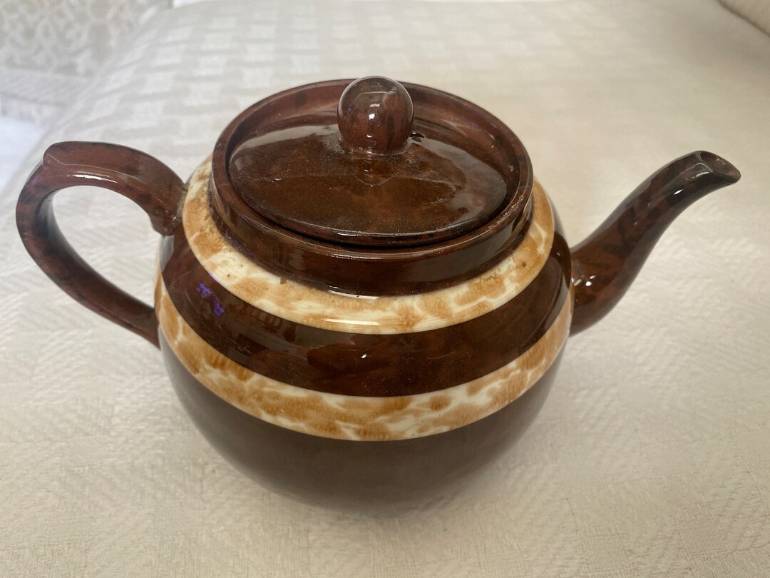 Vintage Decorative Pottery Tea Pot - Etsy
