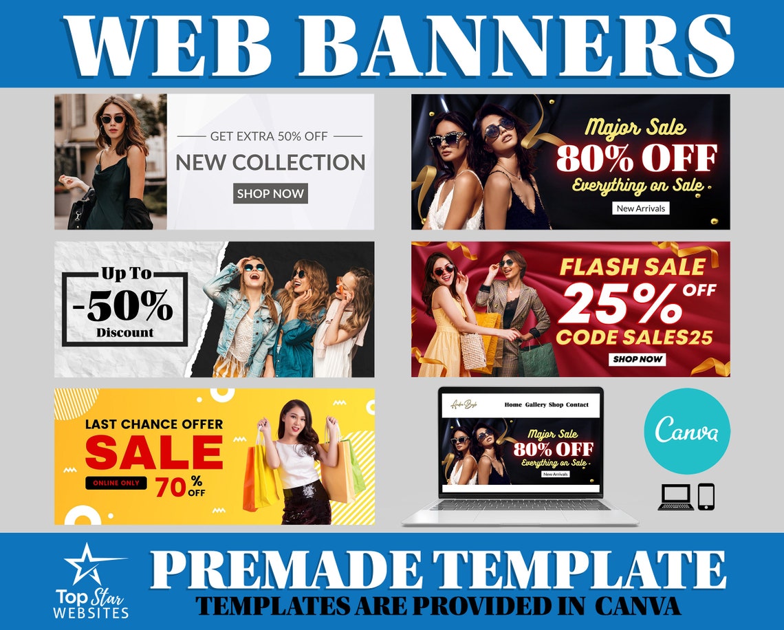 Women Fashion Clothing Web Banners Website Banners Shopify - Etsy