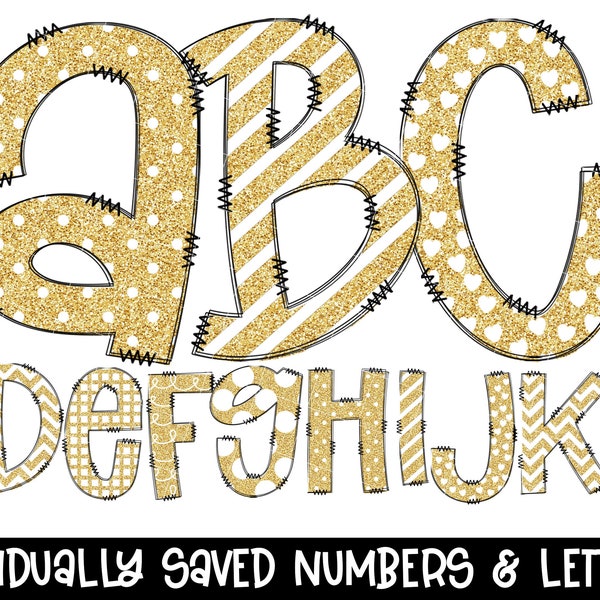 Gold Glitter Letters - Etsy