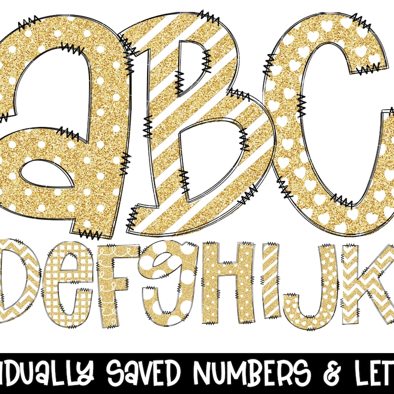 Gold Bubble Letters Png Transparent - Etsy