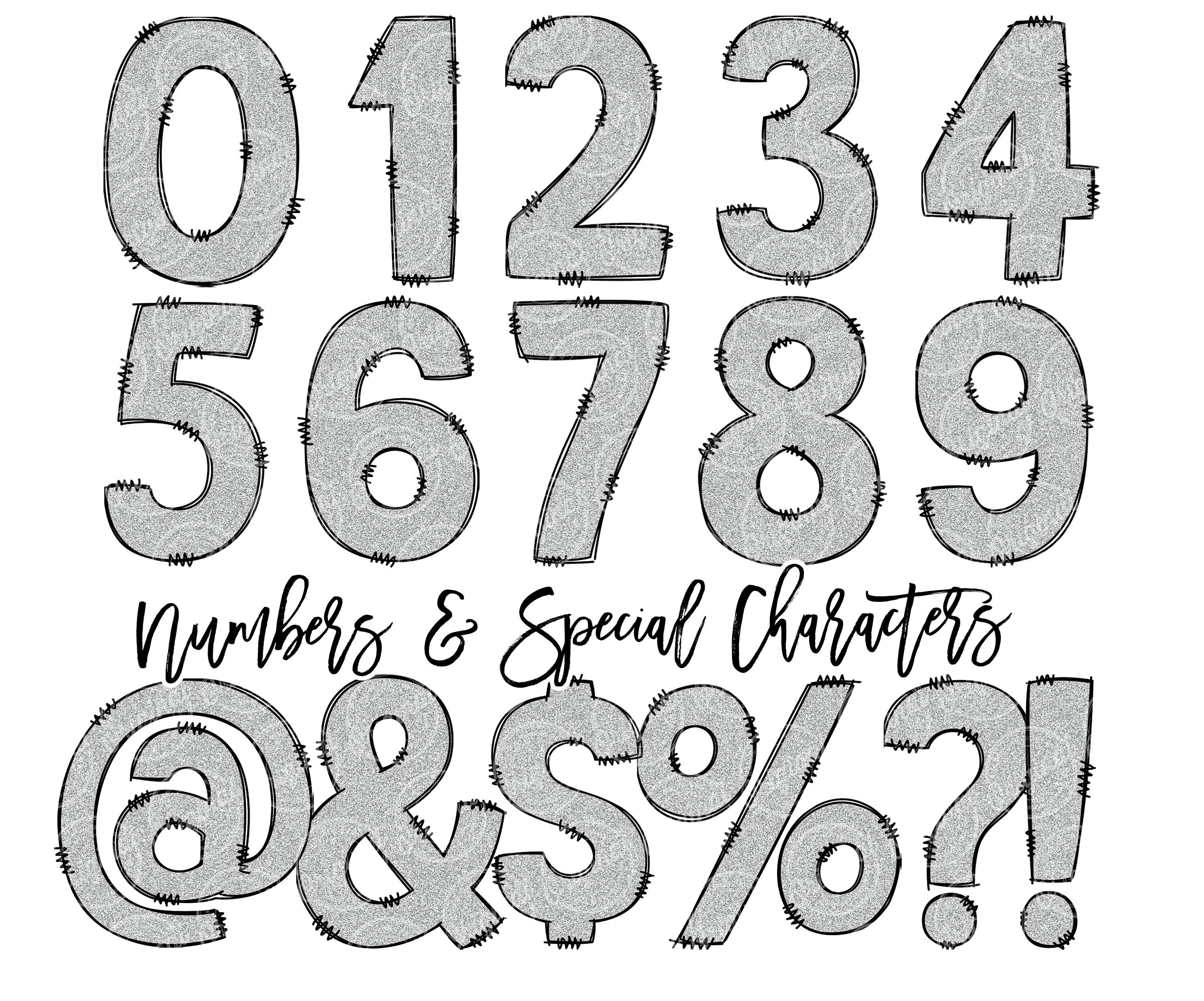 Silver Grey Glitter Alphabet Set Glitter Doodle Letters for - Etsy