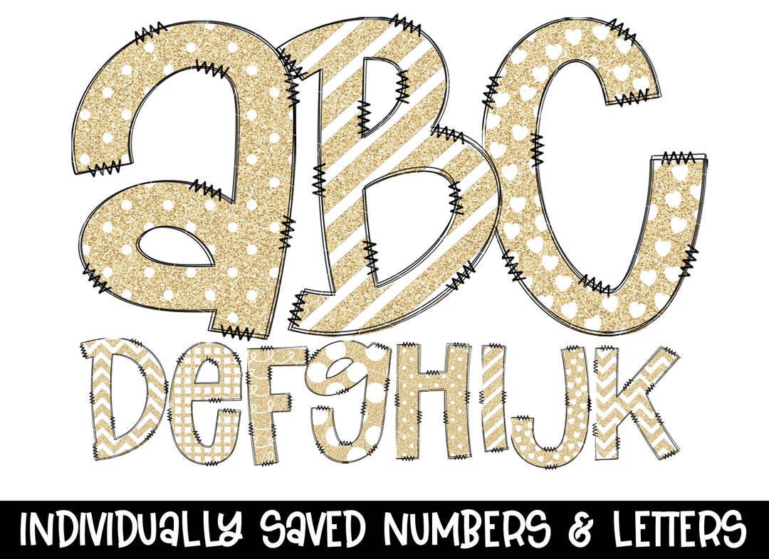 Doodle Letters, Light Brown Alphabet Bundle PNG, Pattern Background ...