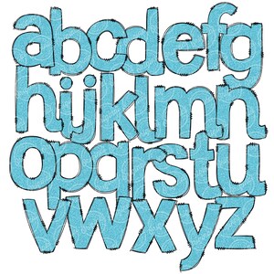 Light Blue Glitter Alphabet Set, Glitter Doodle Letters, for Crafters ...