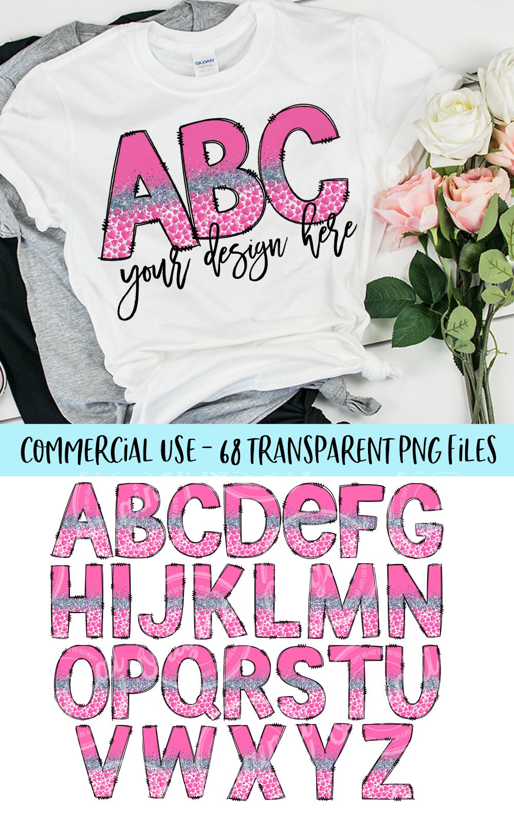 Doodle Font Valentines Day Love Heart Alphabet Set Doodle | Etsy